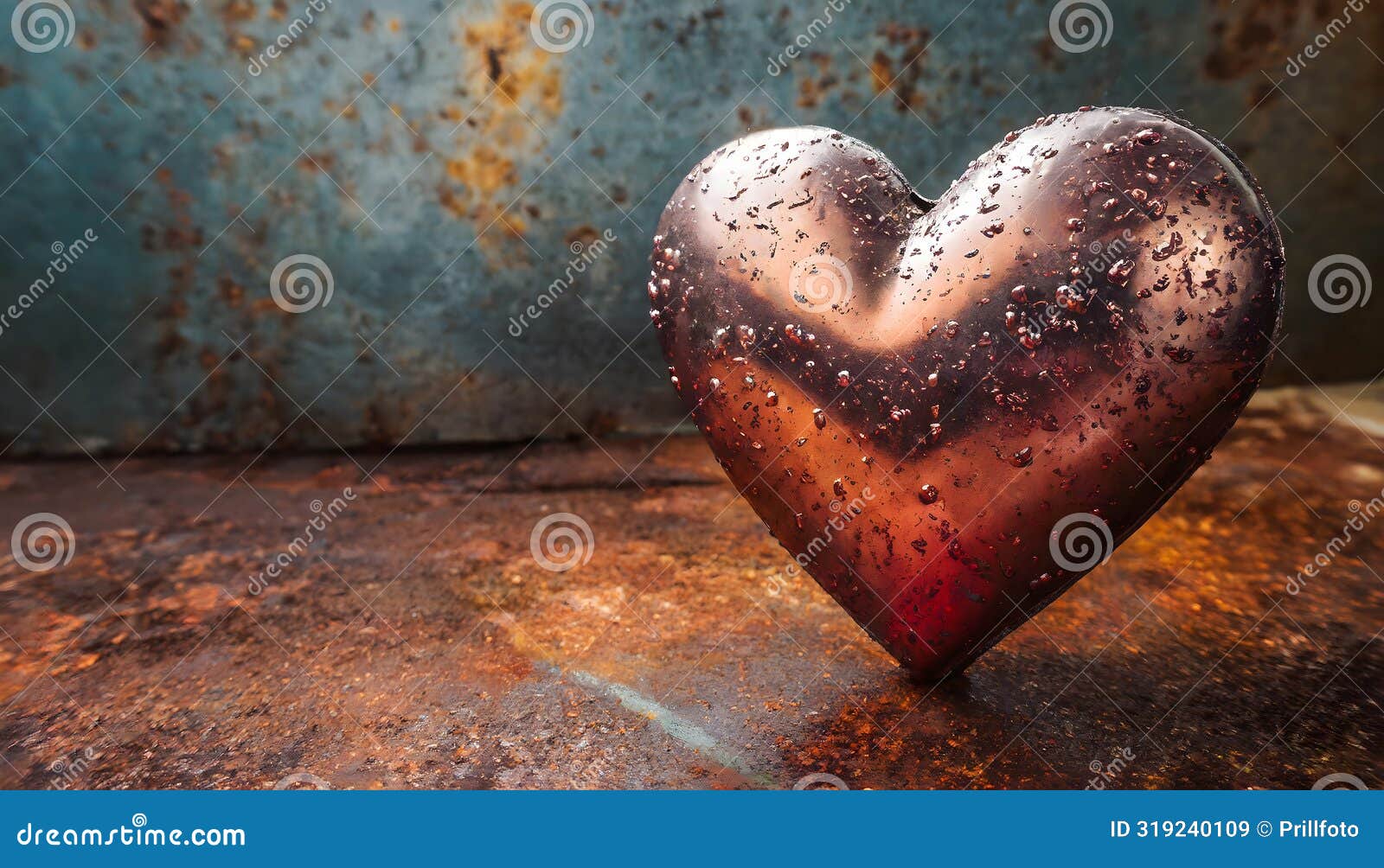 Metallic heart symbol stock illustration. Illustration of rust - 319240109