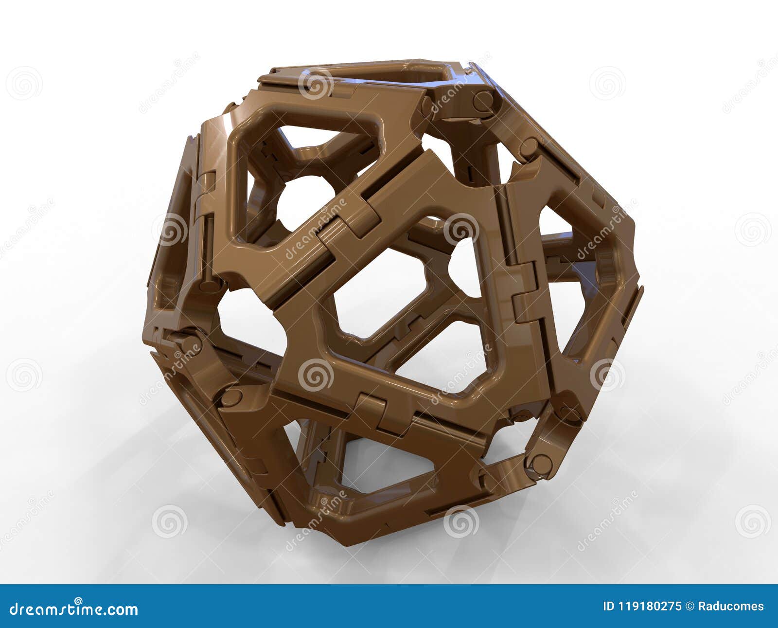 Hinges Bronze Color With Silver Steel Texture Isolated On White ...