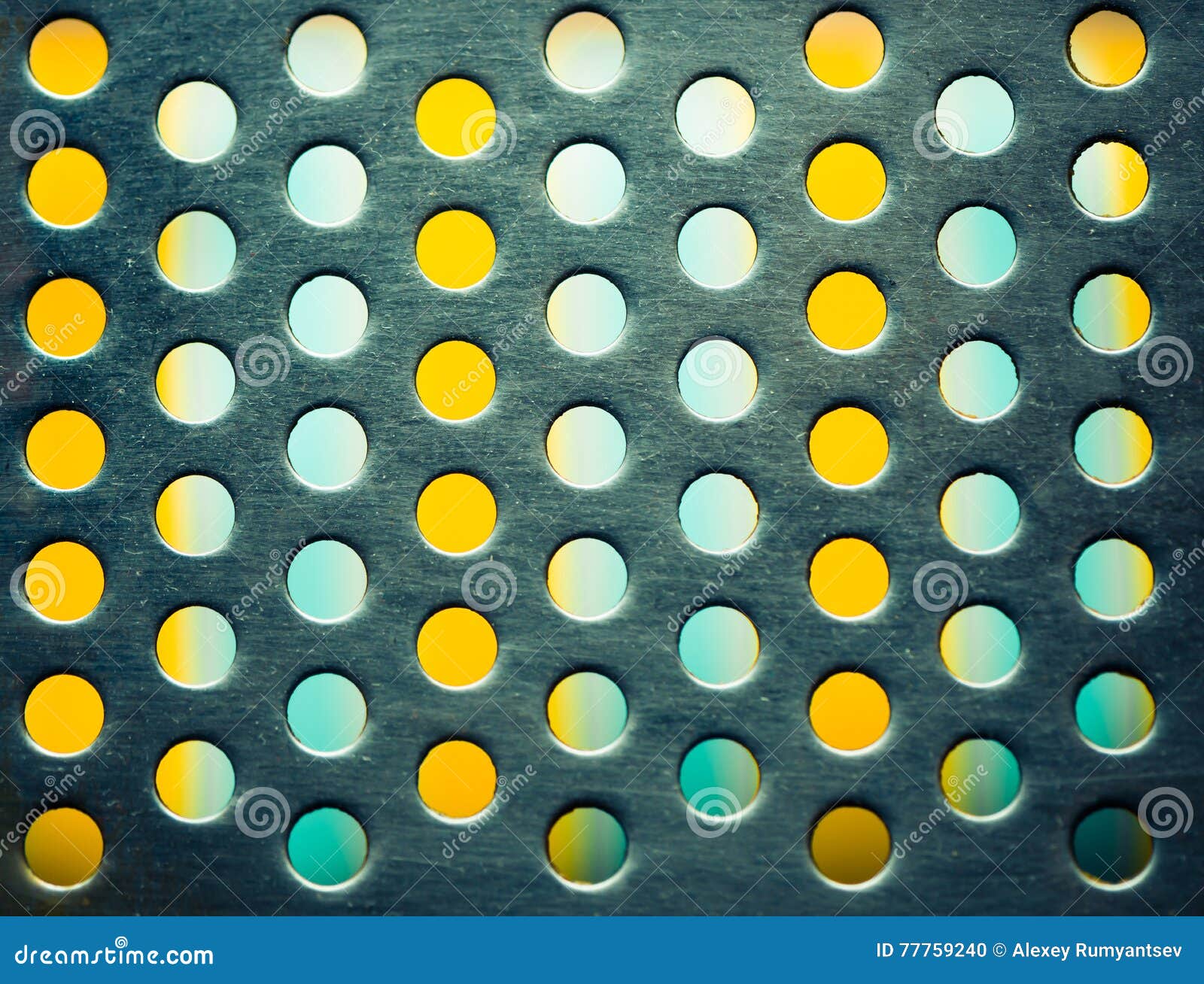 Metallic Holes on Colorful Background Stock Photo - Image of background ...