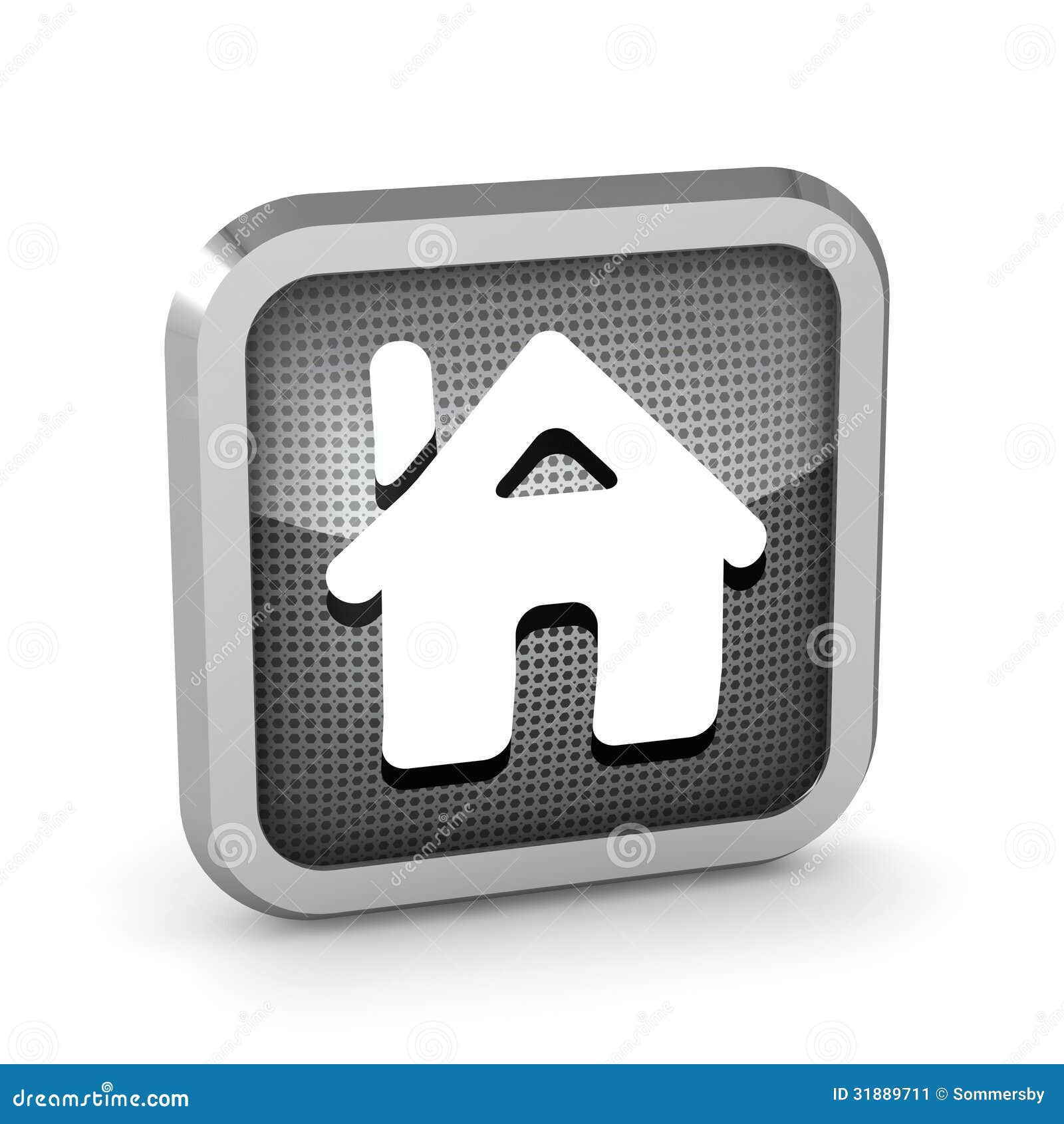 Metallic Home Key With House Silhouette Royalty-Free Illustration ...