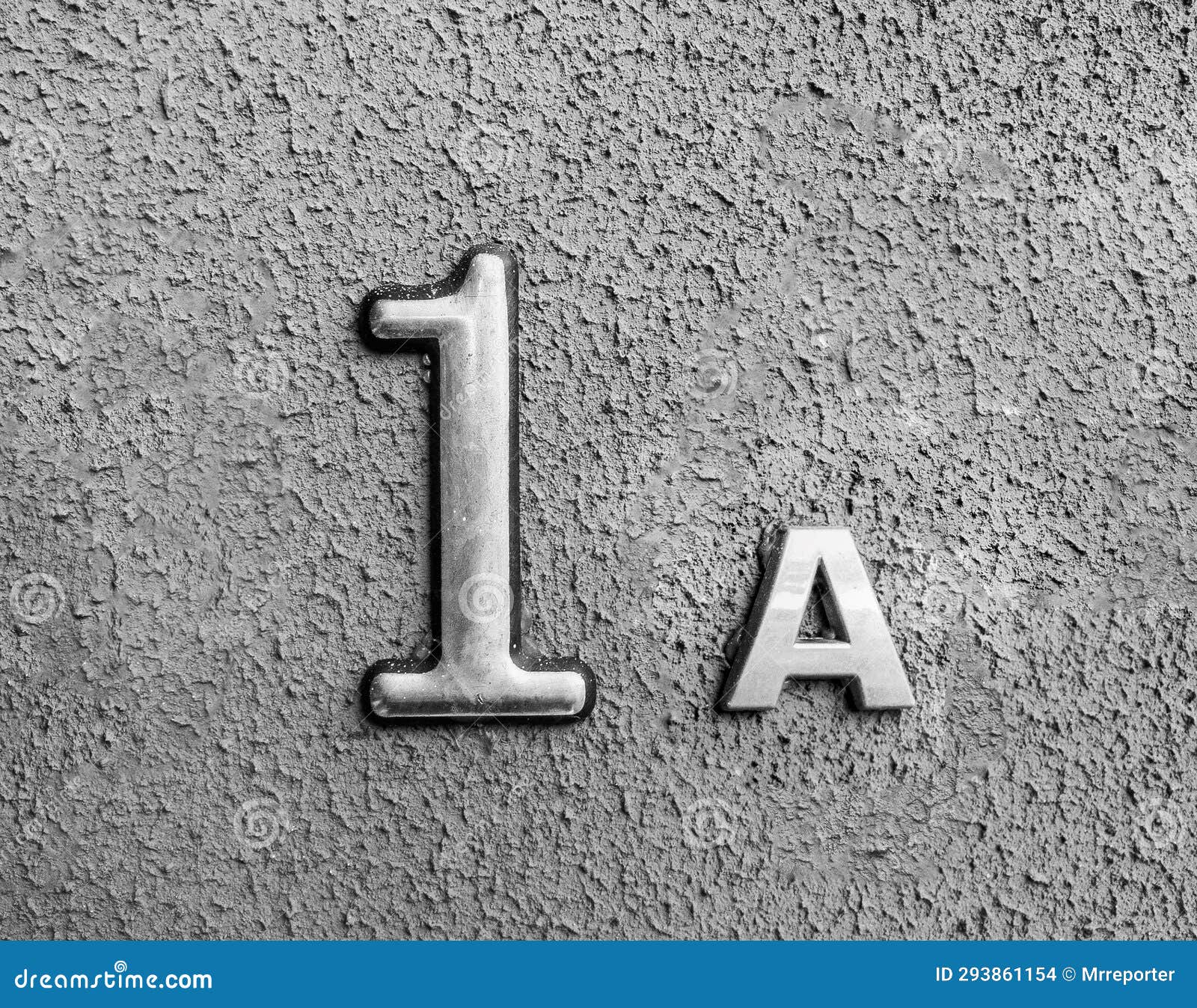 Metallic House Address Number 1a Stock Photo - Image of letter ...