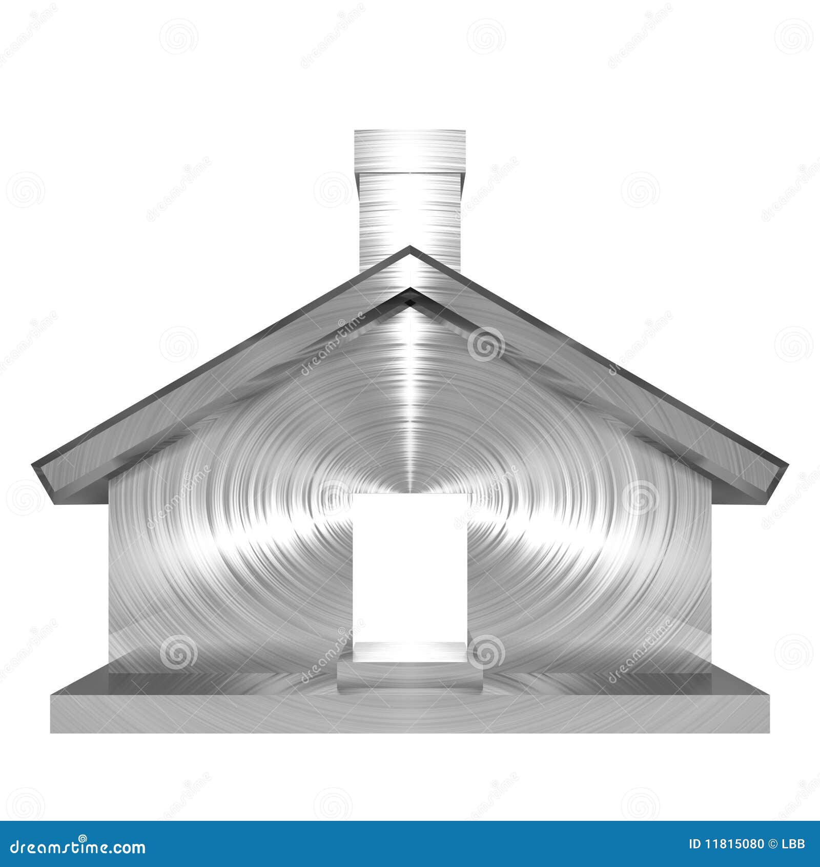 Metallic House Object on White Background Stock Illustration ...