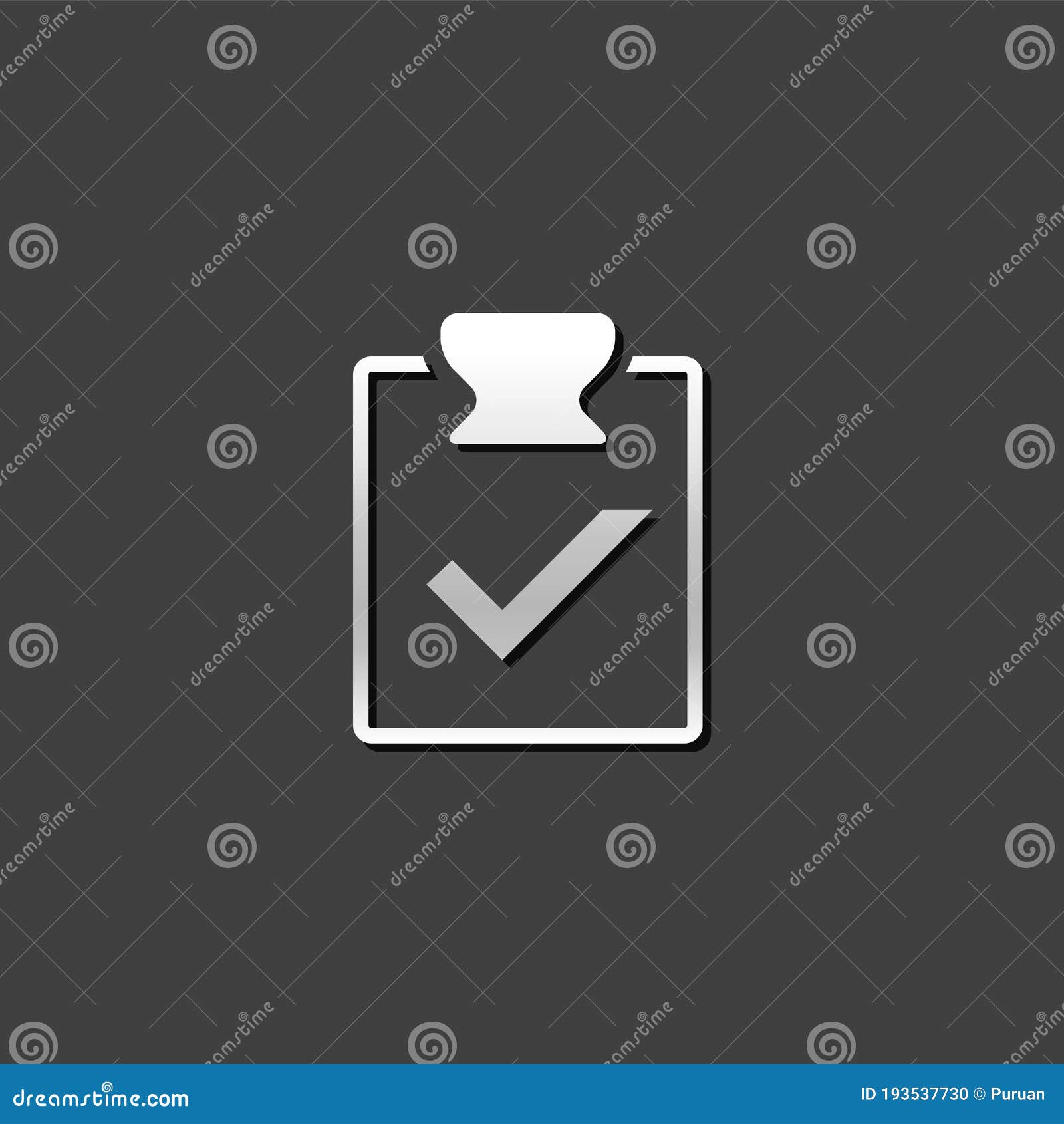 Metallic Icon - Checklist stock vector. Illustration of document ...