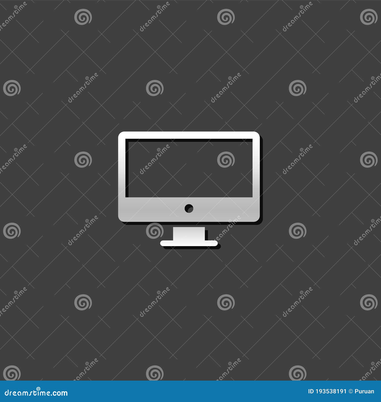 Metallic Icon - Desktop Omputer Stock Vector - Illustration of internet ...