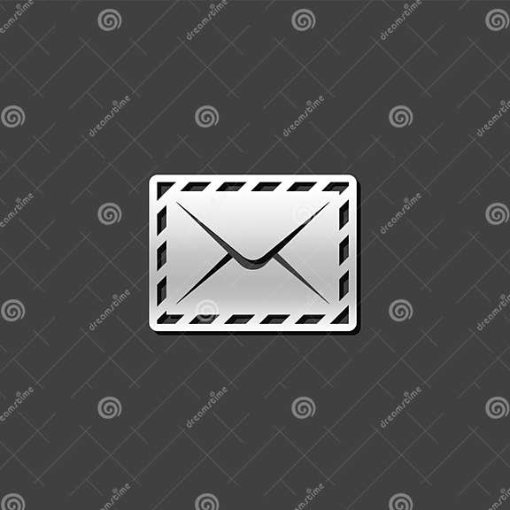 Metallic Icon - Email stock vector. Illustration of metal - 193540304