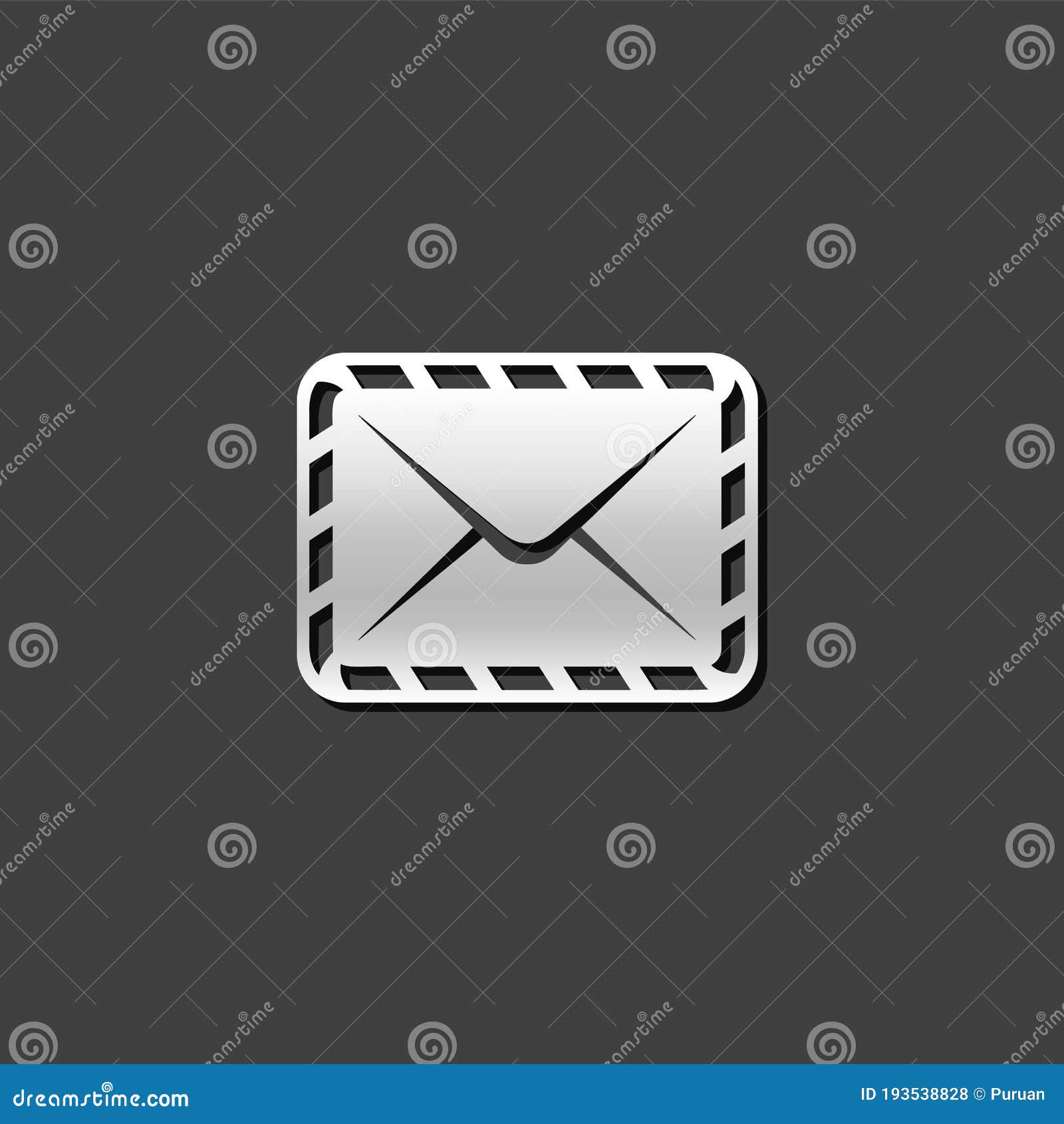Metallic Icon - Envelope stock vector. Illustration of global - 193538828