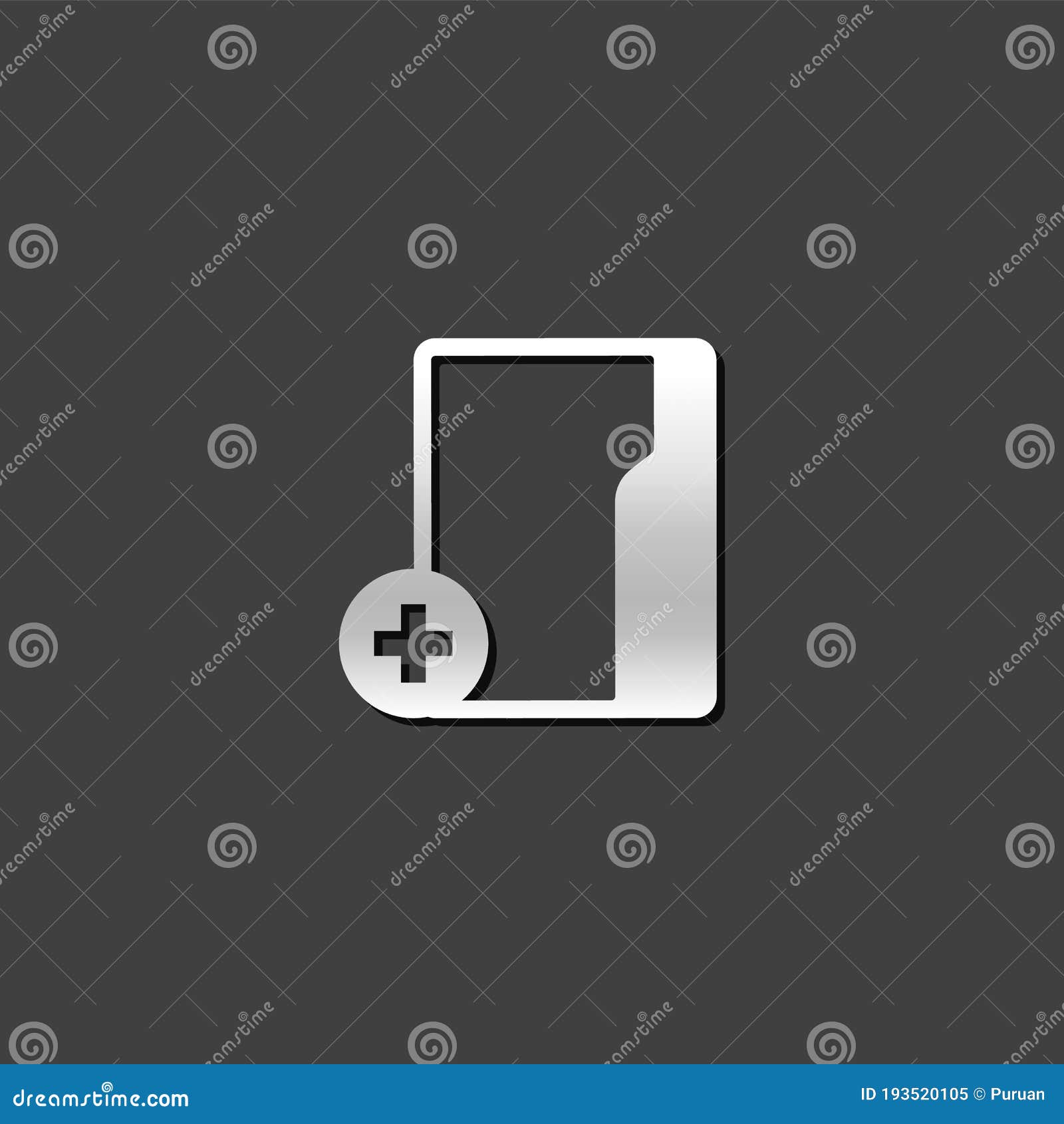 Metallic Icon - Folder stock vector. Illustration of binder - 193520105
