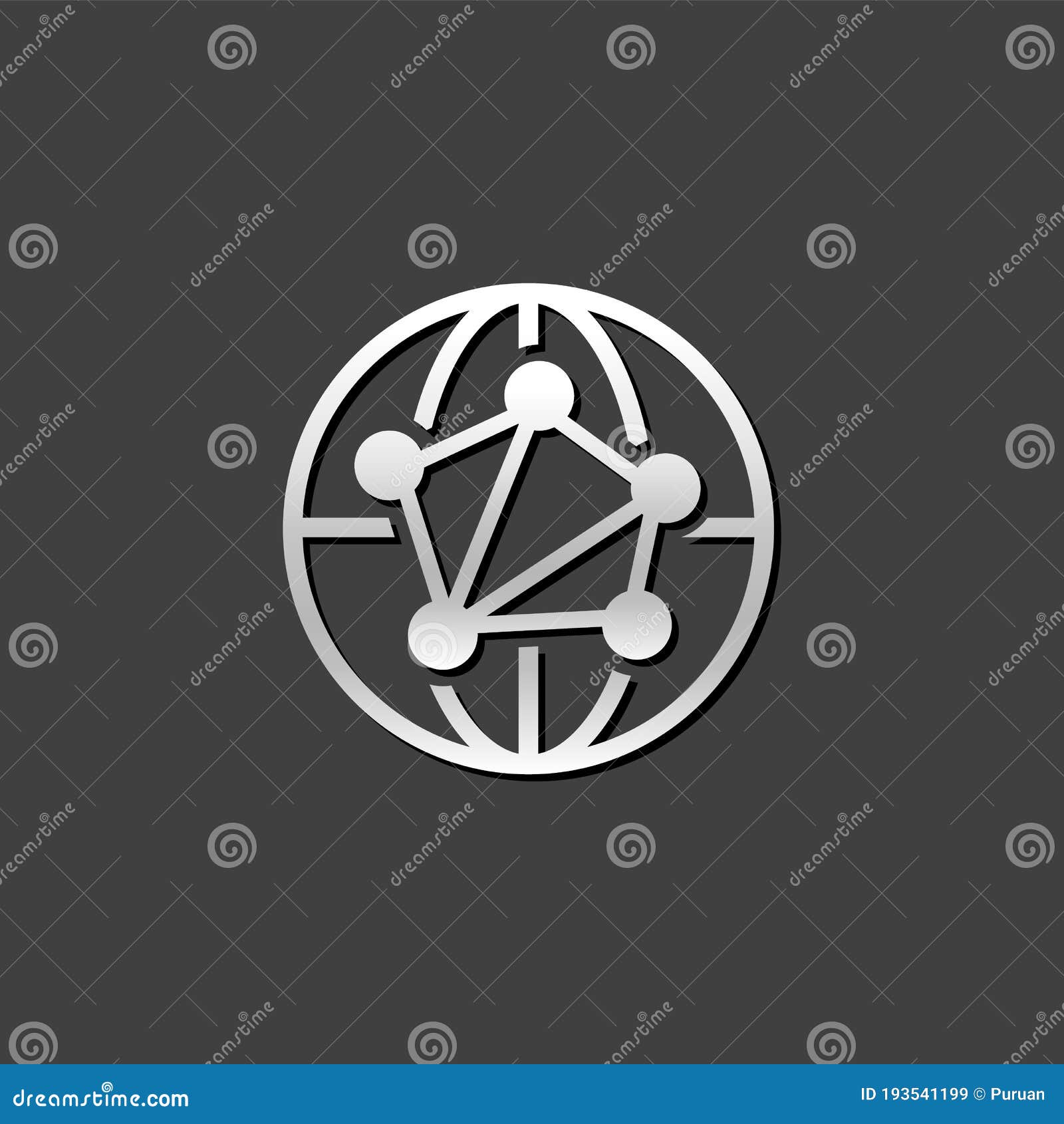 Metallic Icon - Network stock vector. Illustration of icon - 193541199