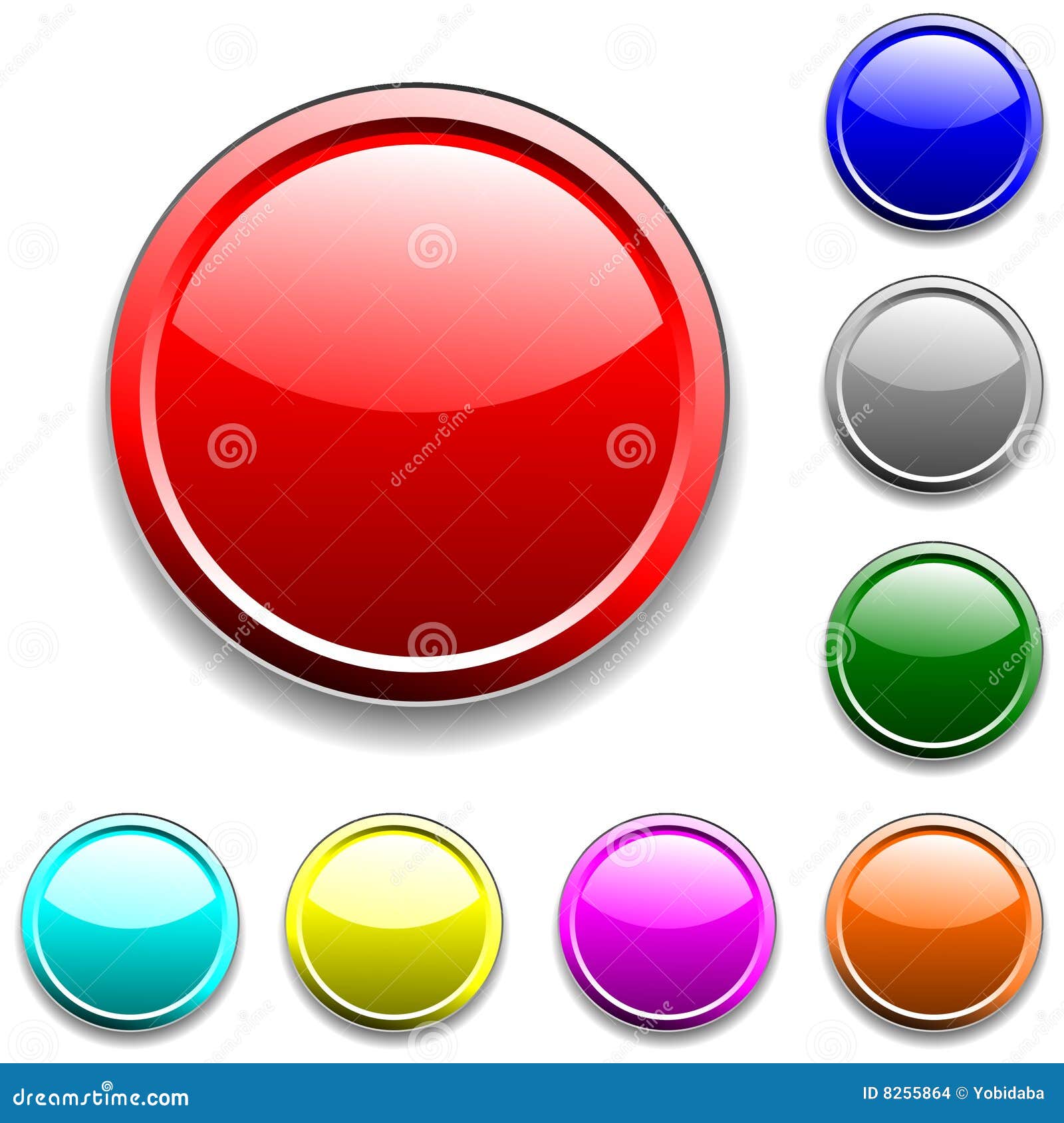 Metallic Icon Set in Various Colors Stock Vector - Illustration of ...