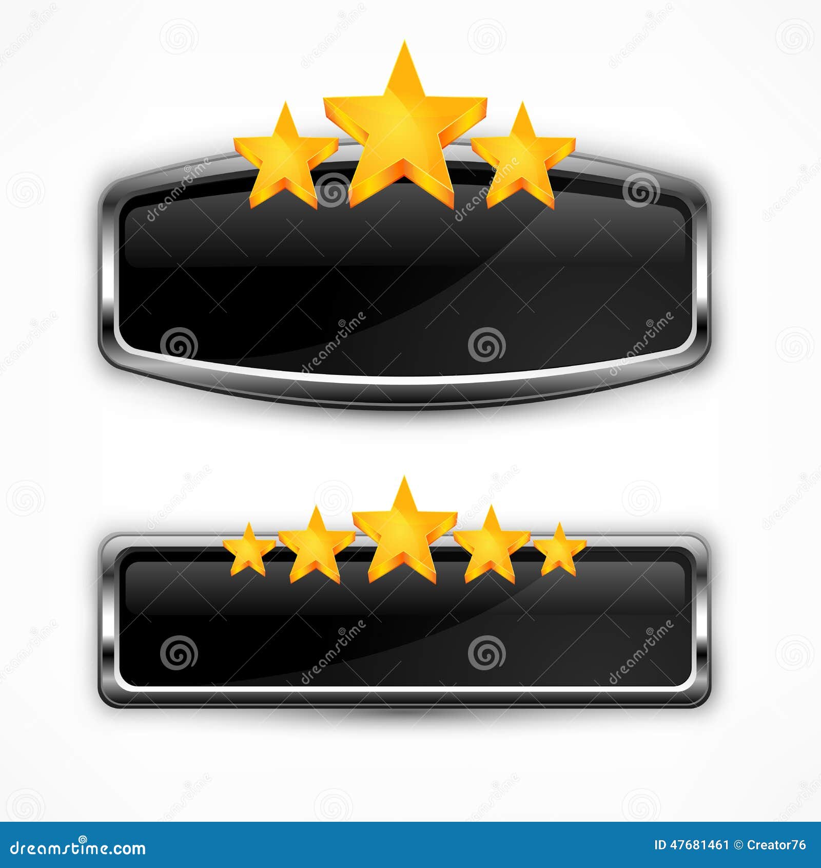Metallic icon with stars stock vector. Illustration of dark - 47681461