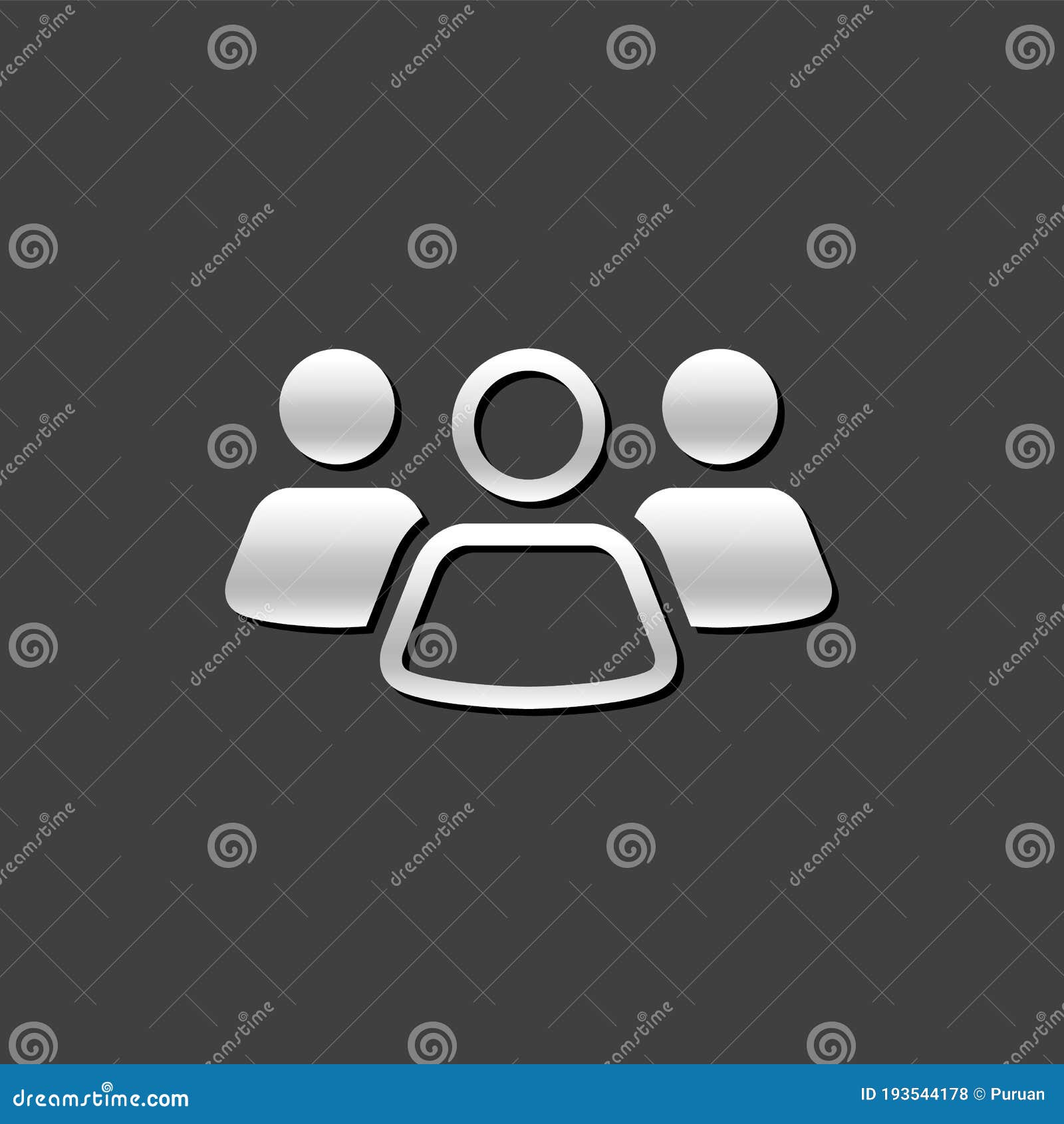 Metallic Icon - Teamwork stock vector. Illustration of shiny - 193544178