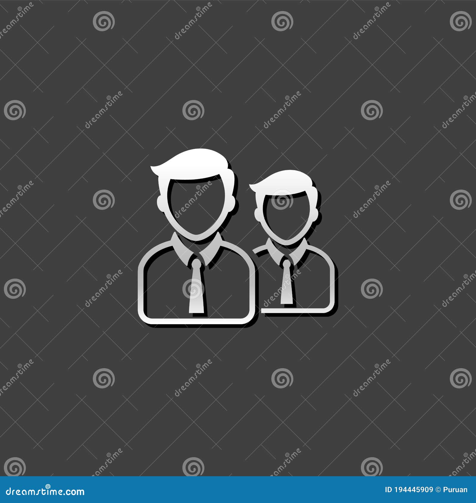 Metallic Icon - Teamwork stock vector. Illustration of people - 194445909