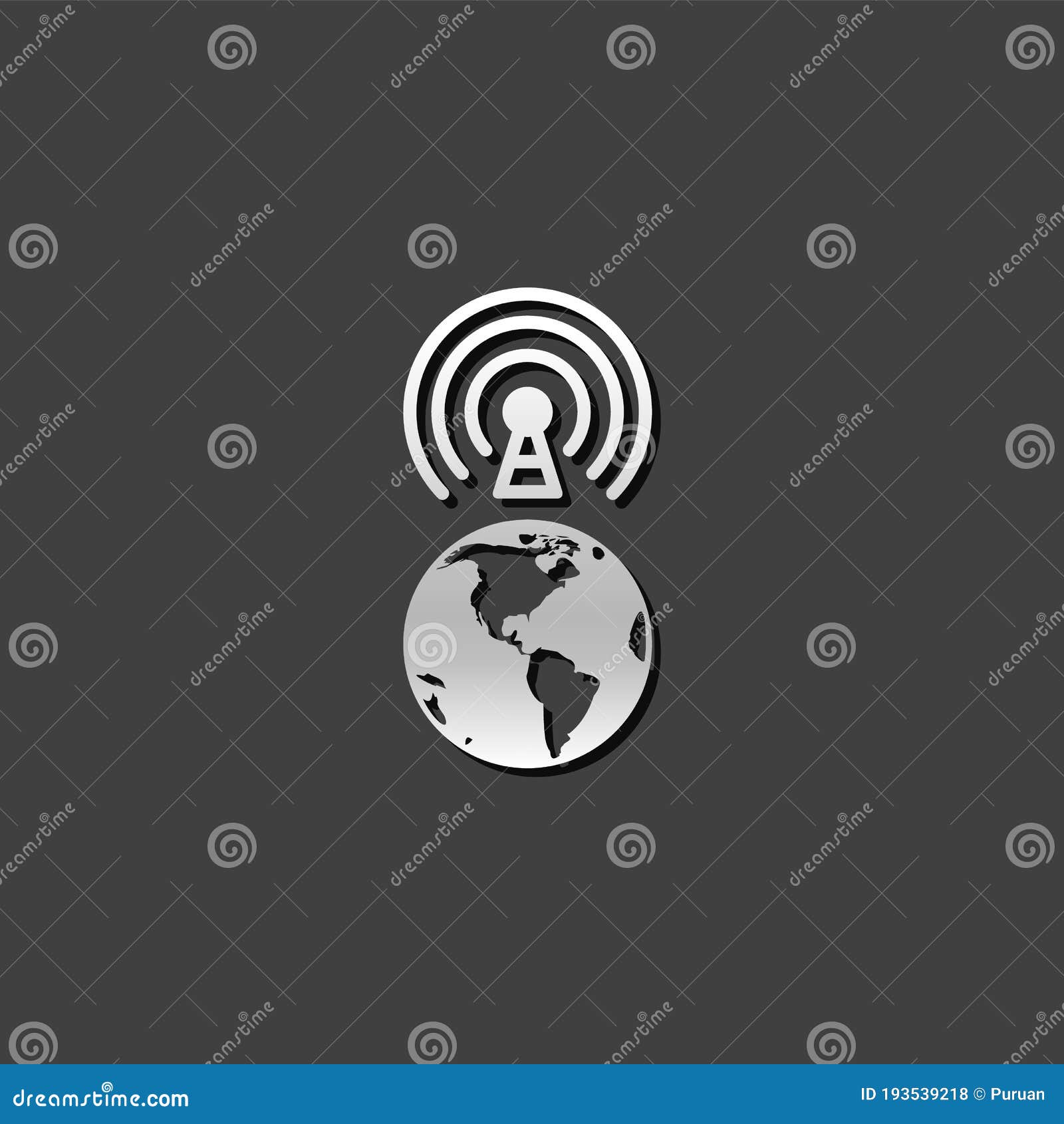 Metallic Icon - Wireless World Stock Vector - Illustration of antenna ...