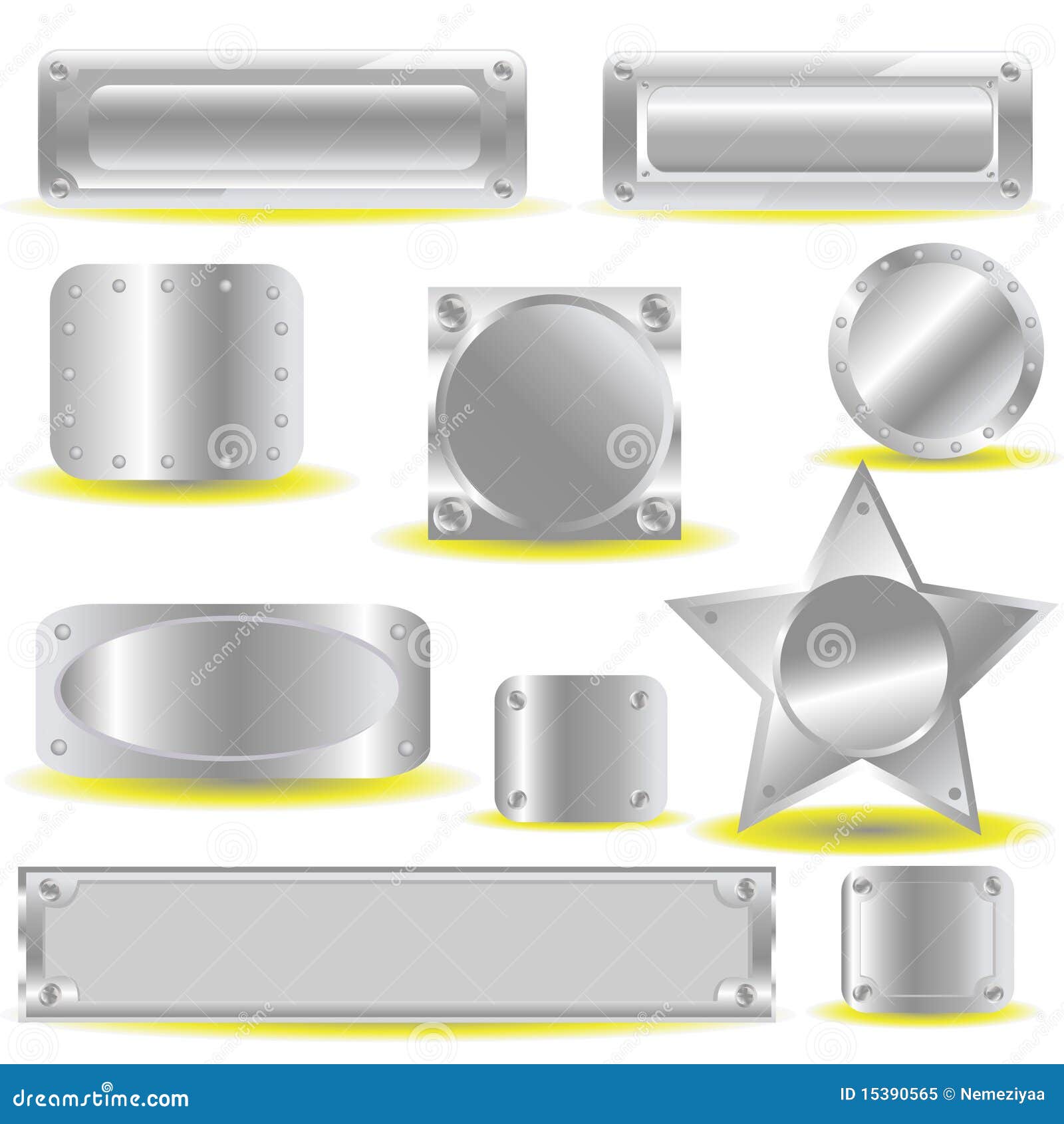 Metallic icons stock vector. Illustration of squares - 15390565