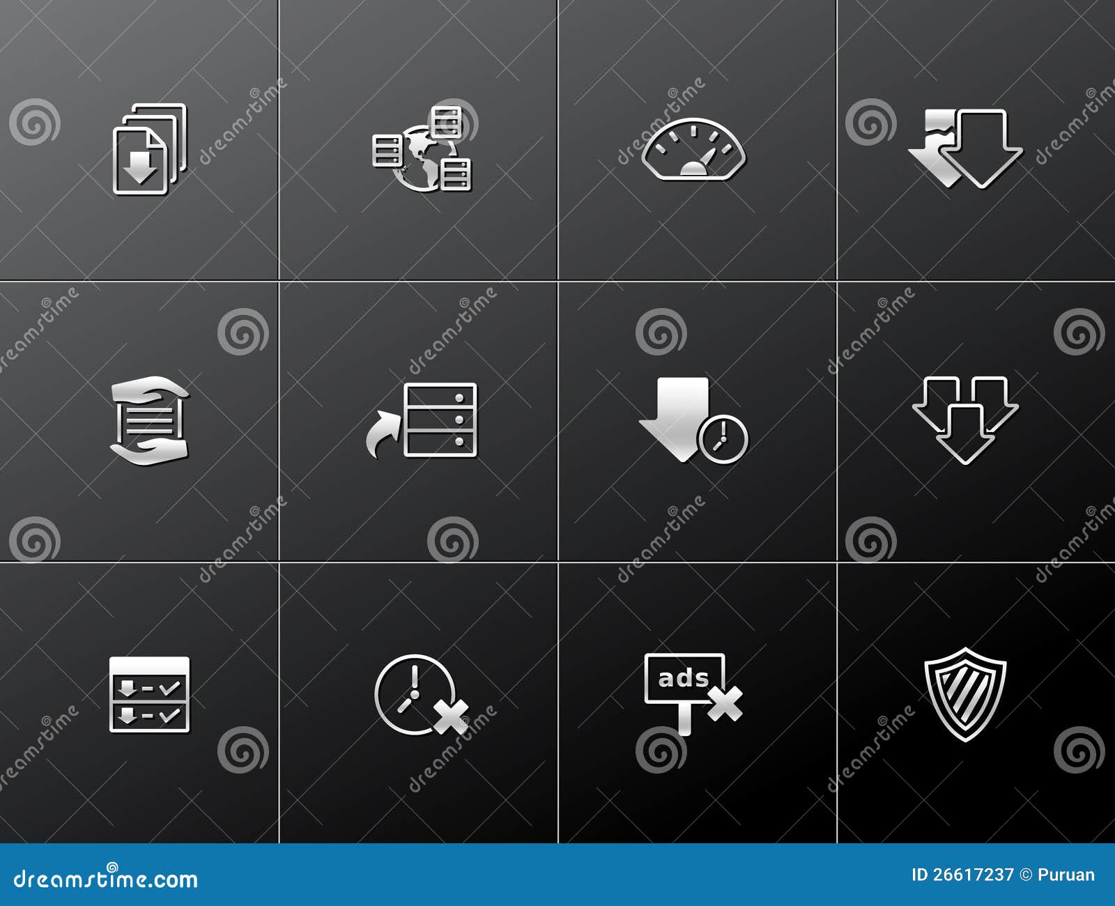 Metallic Icons - File Sharing Stock Illustration - Illustration of ...