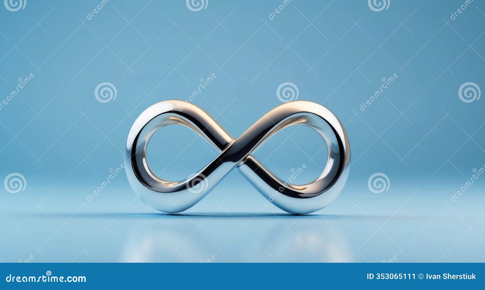 Metallic Infinity Symbol on Blue Background Stock Image - Image of ...