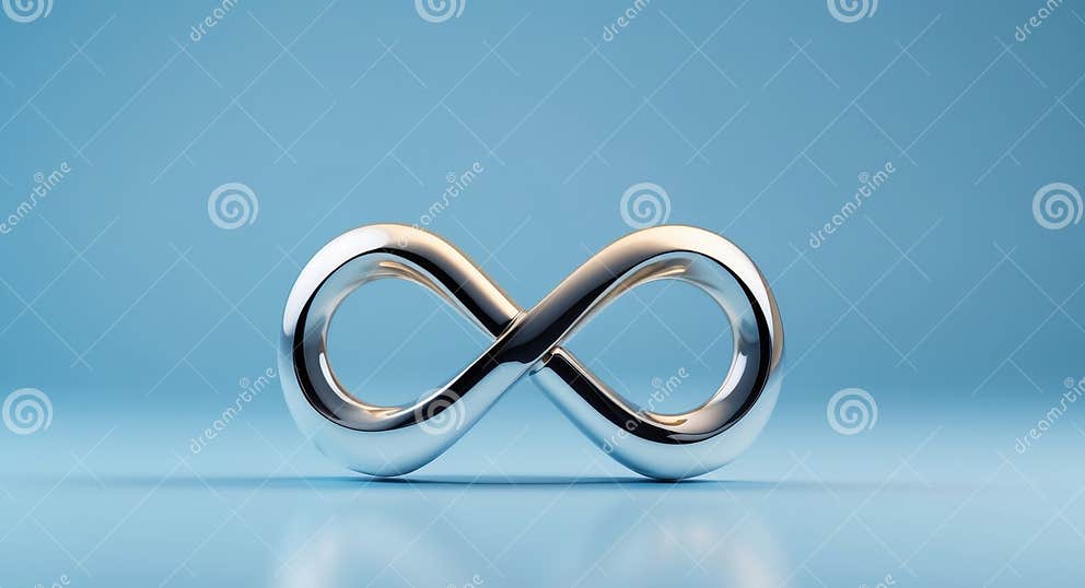 Metallic Infinity Symbol on Blue Background Stock Image - Image of ...