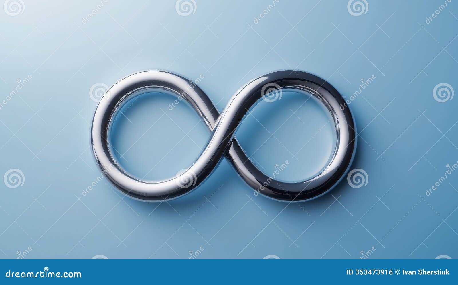 Metallic Infinity Symbol on Blue Background Stock Photo - Image of ...
