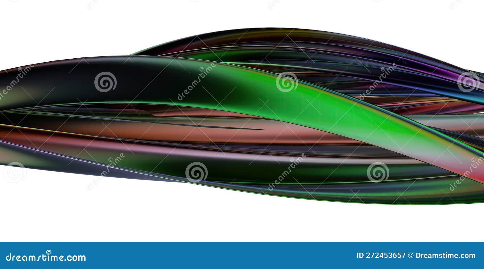 Metallic Iridescent Isolated Organic Dynamic Metallic Curve Abstract ...
