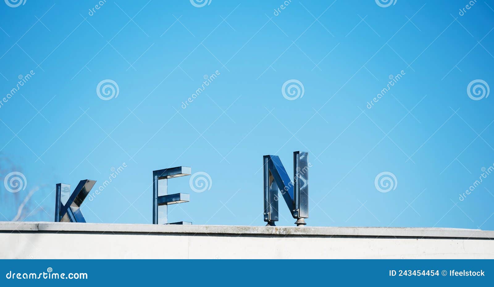 Metallic Ken Letters on the Rooftop Stock Photo - Image of symbol, type ...