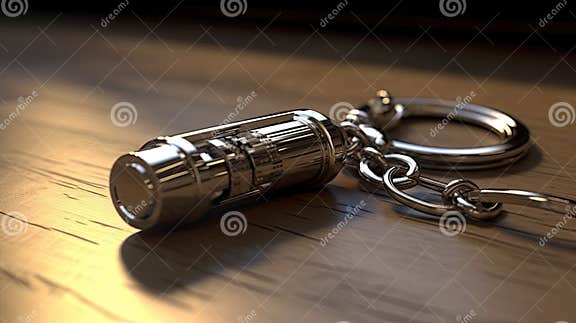Metallic Keychain with Silver Ring, Ai Generated Stock Illustration ...