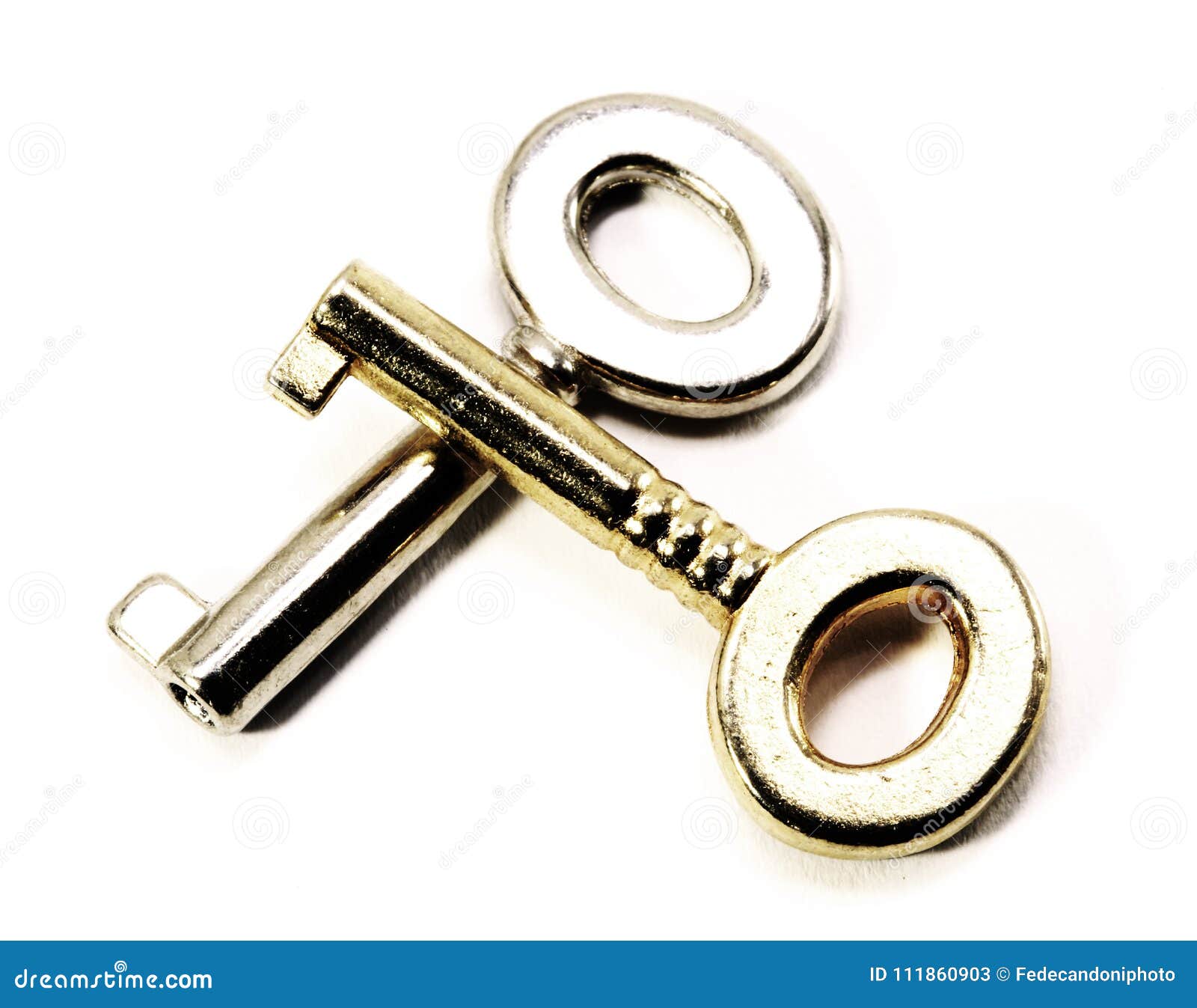 Metallic Keys of Gold and Silver with a Very Light Effect Stock Image ...