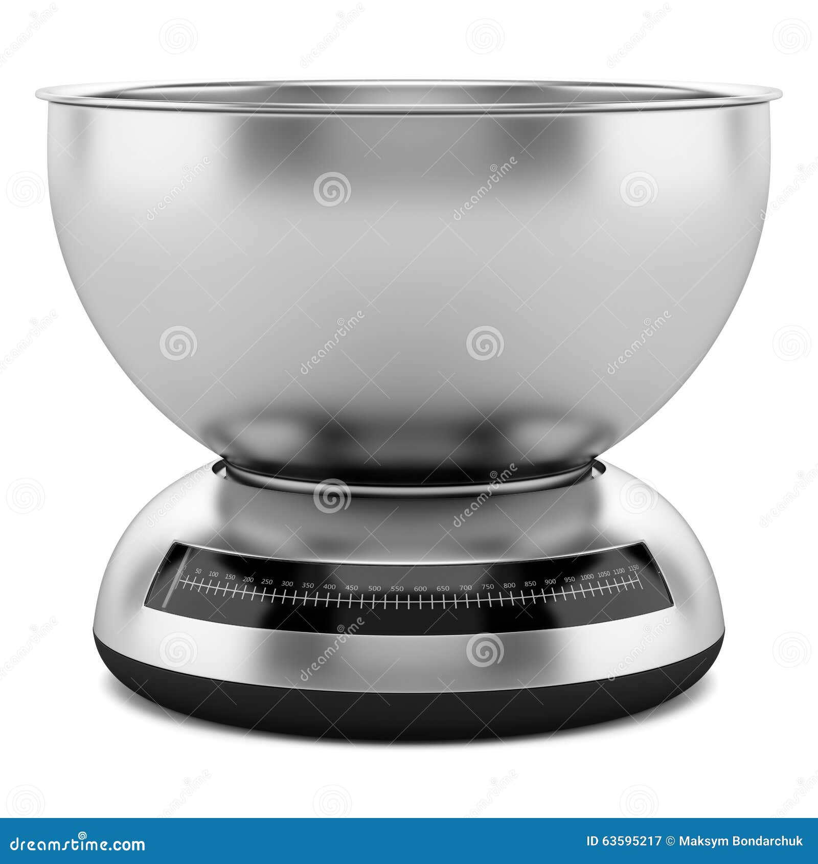 Metallic Kitchen Scale Isolated on White Stock Illustration ...