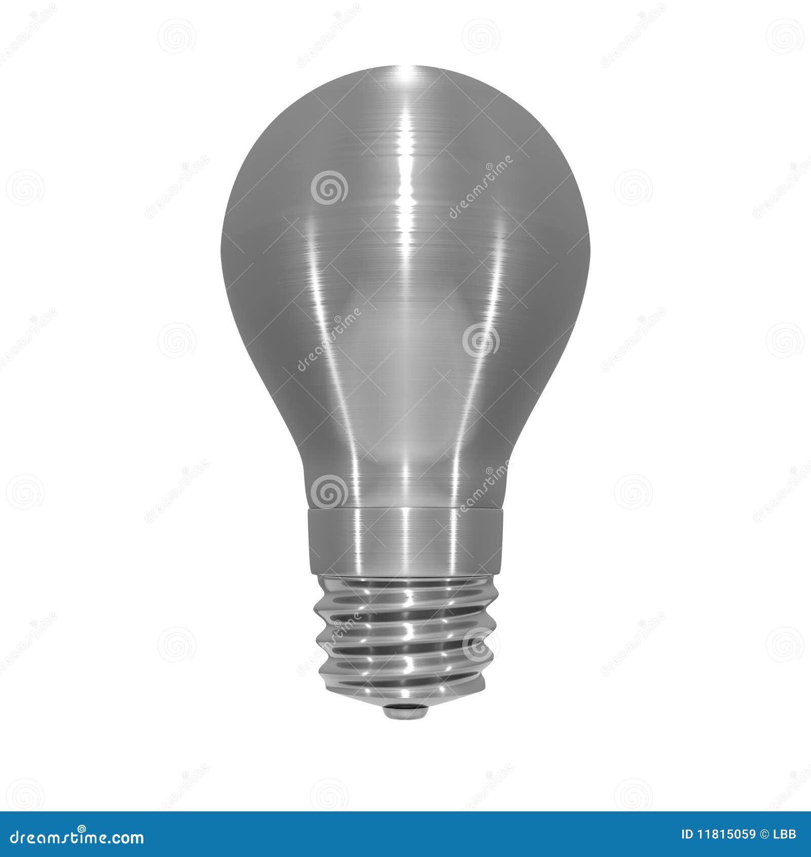 Metallic Light Bulb Object on White Background Stock Illustration ...