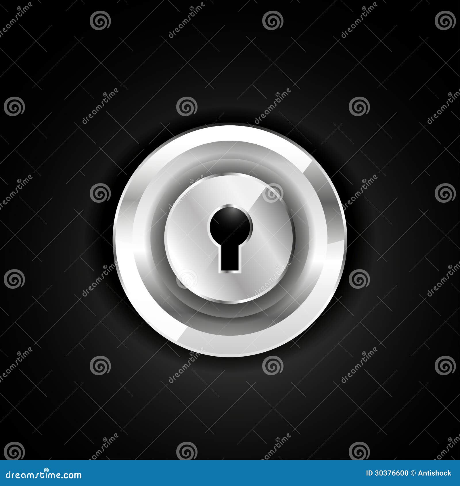 Metallic lock icon stock illustration. Illustration of metal - 30376600