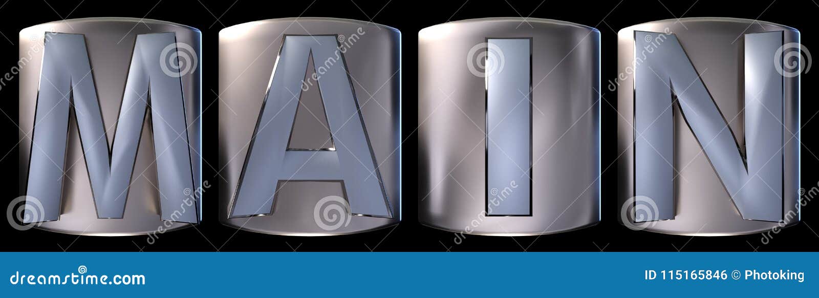 Metallic main word stock illustration. Illustration of isolated - 115165846