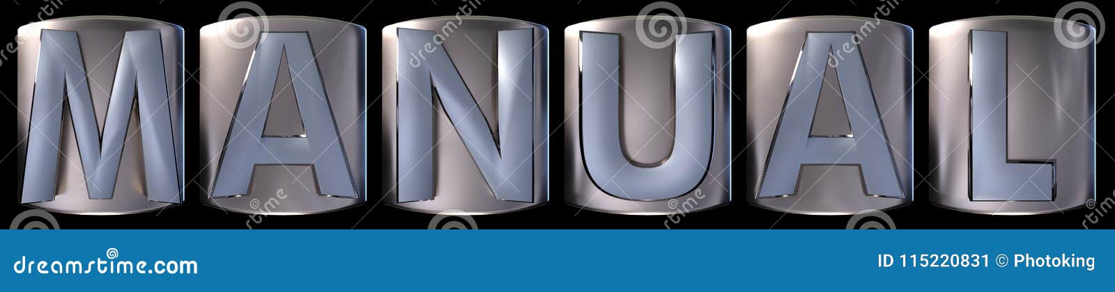 Metallic manual word stock illustration. Illustration of realistic ...