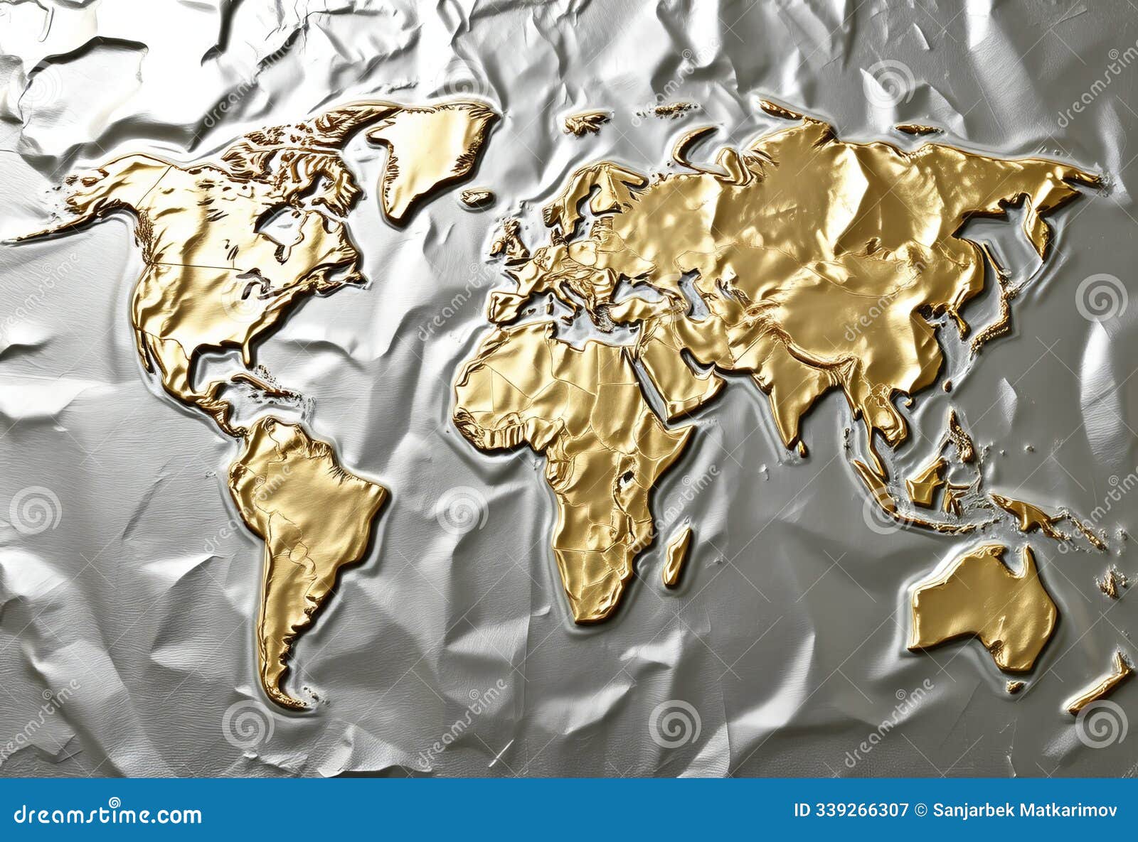 Metallic Map a Map with Metallic Textures and Reflective Surface Stock ...
