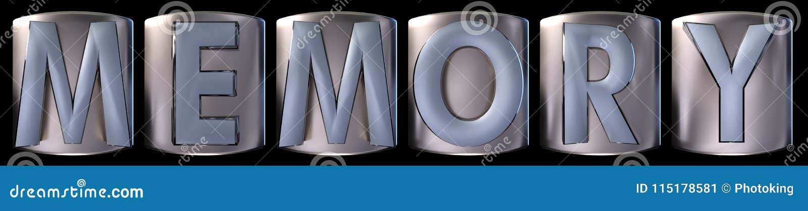 Metallic memory word stock illustration. Illustration of drawn - 115178581