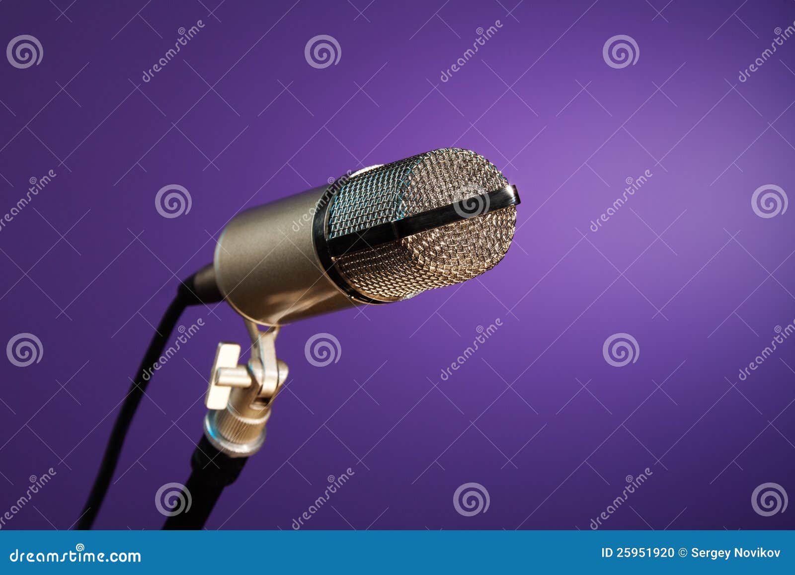Metallic Microphone on Purple Stock Photo - Image of metallic, studio ...