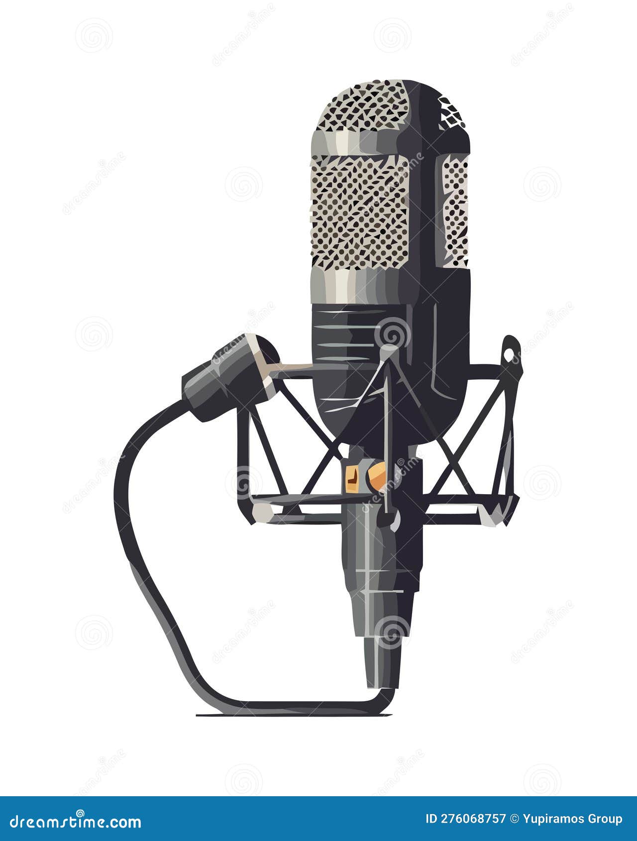 Metallic Microphone Symbolizes Modern Performer Creativity on Stage ...