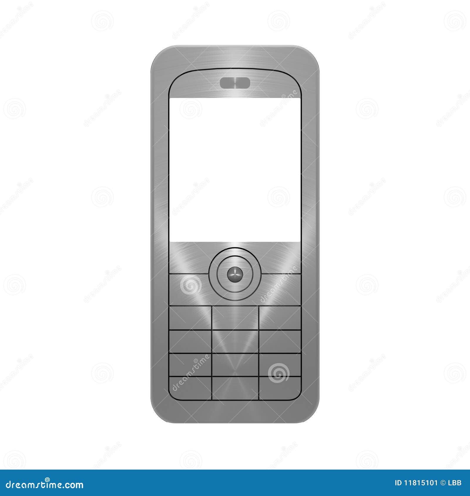Metallic Mobile Phone Object on White Background Stock Illustration ...