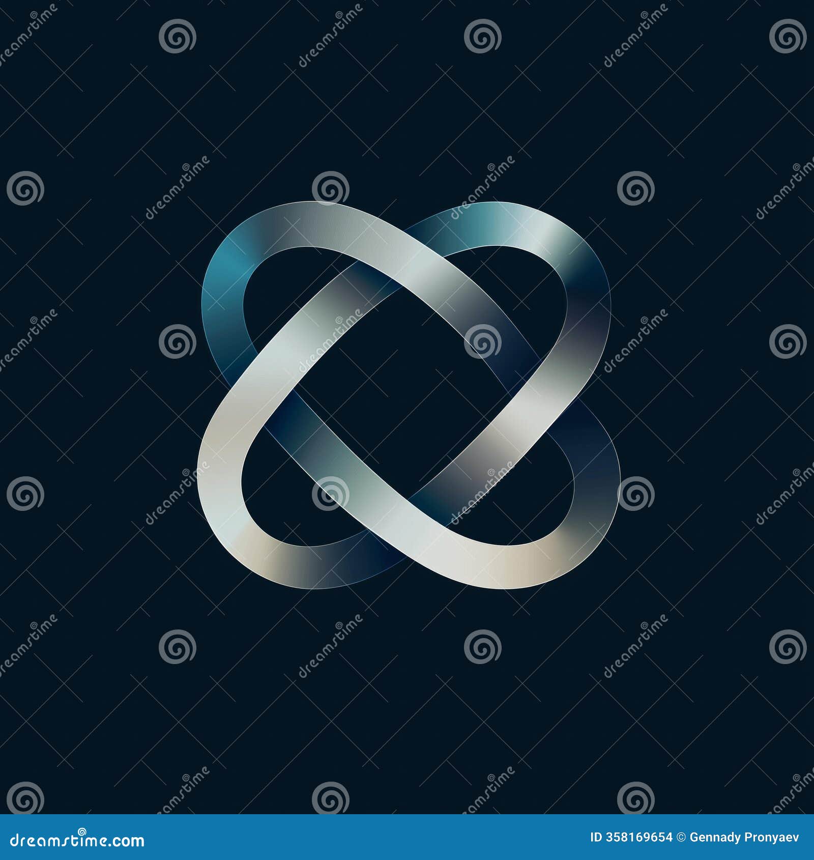 Metallic Mobius Strip on Dark Background: Elegant Interwoven Design ...
