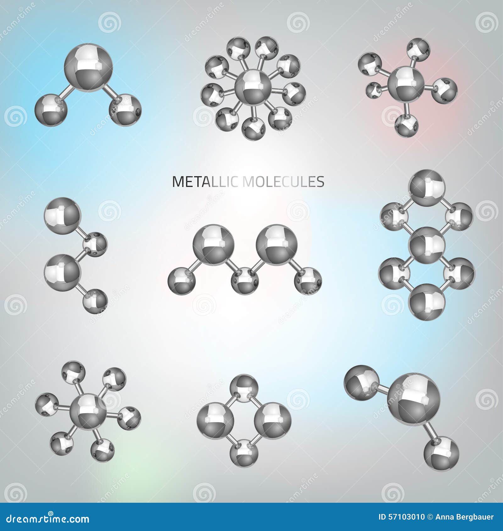 Metallic molecular objects stock vector. Illustration of icon - 57103010