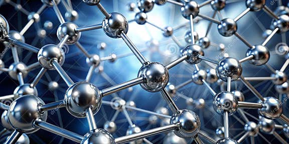 Metallic Molecular Structure a Close-Up Perspective Stock Illustration ...