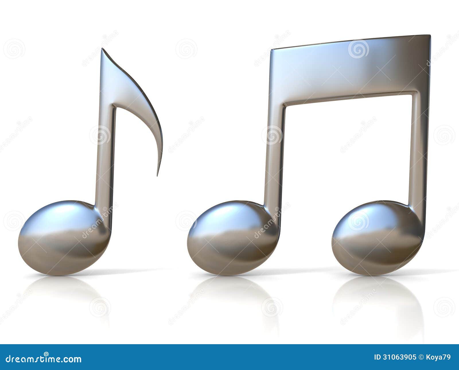 Metallic Music Note 3D. Icon Isolated On White Royalty-Free Stock Image ...