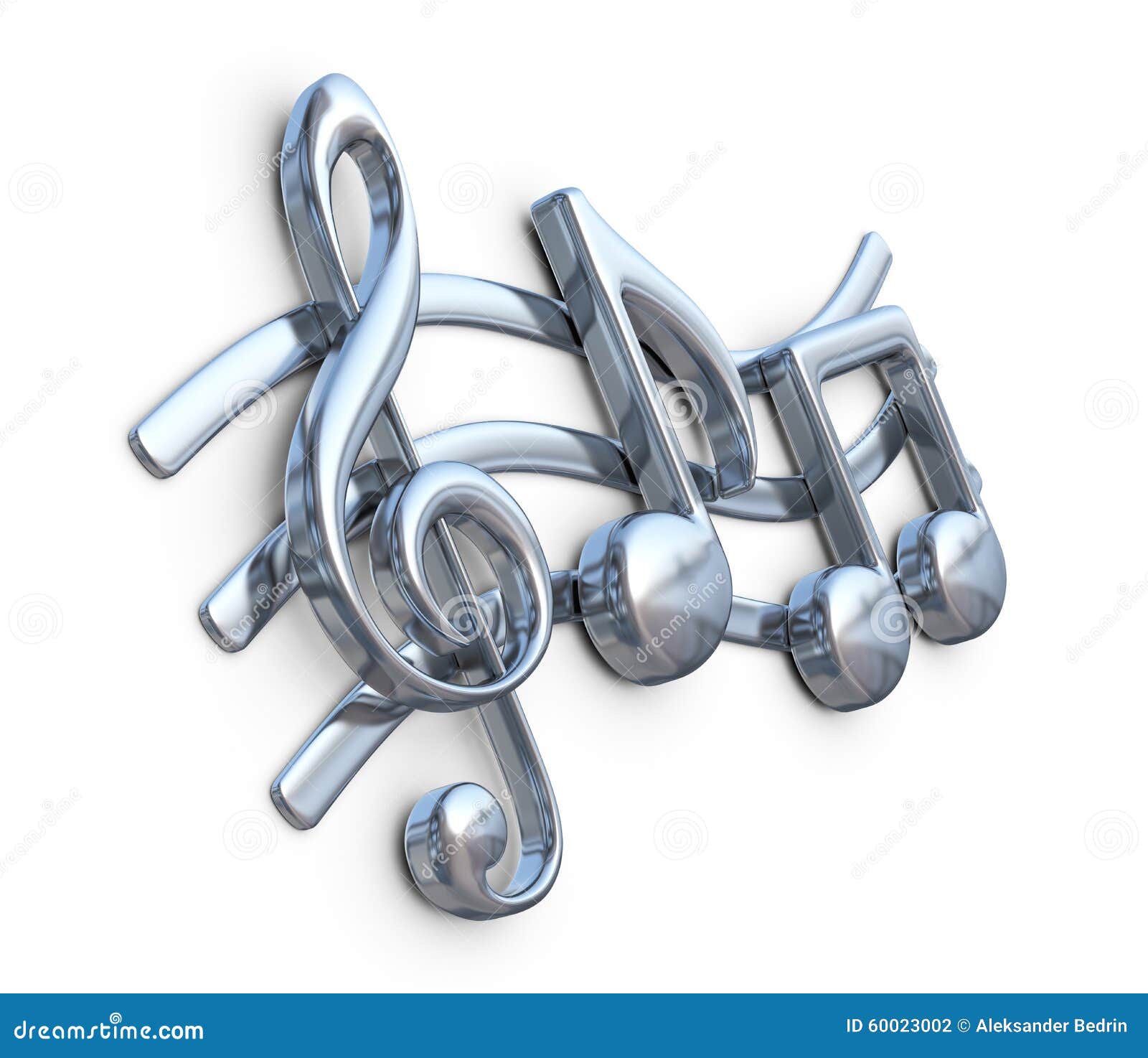 Metallic Music Note 3D. Icon Isolated On White Royalty-Free Stock Image ...