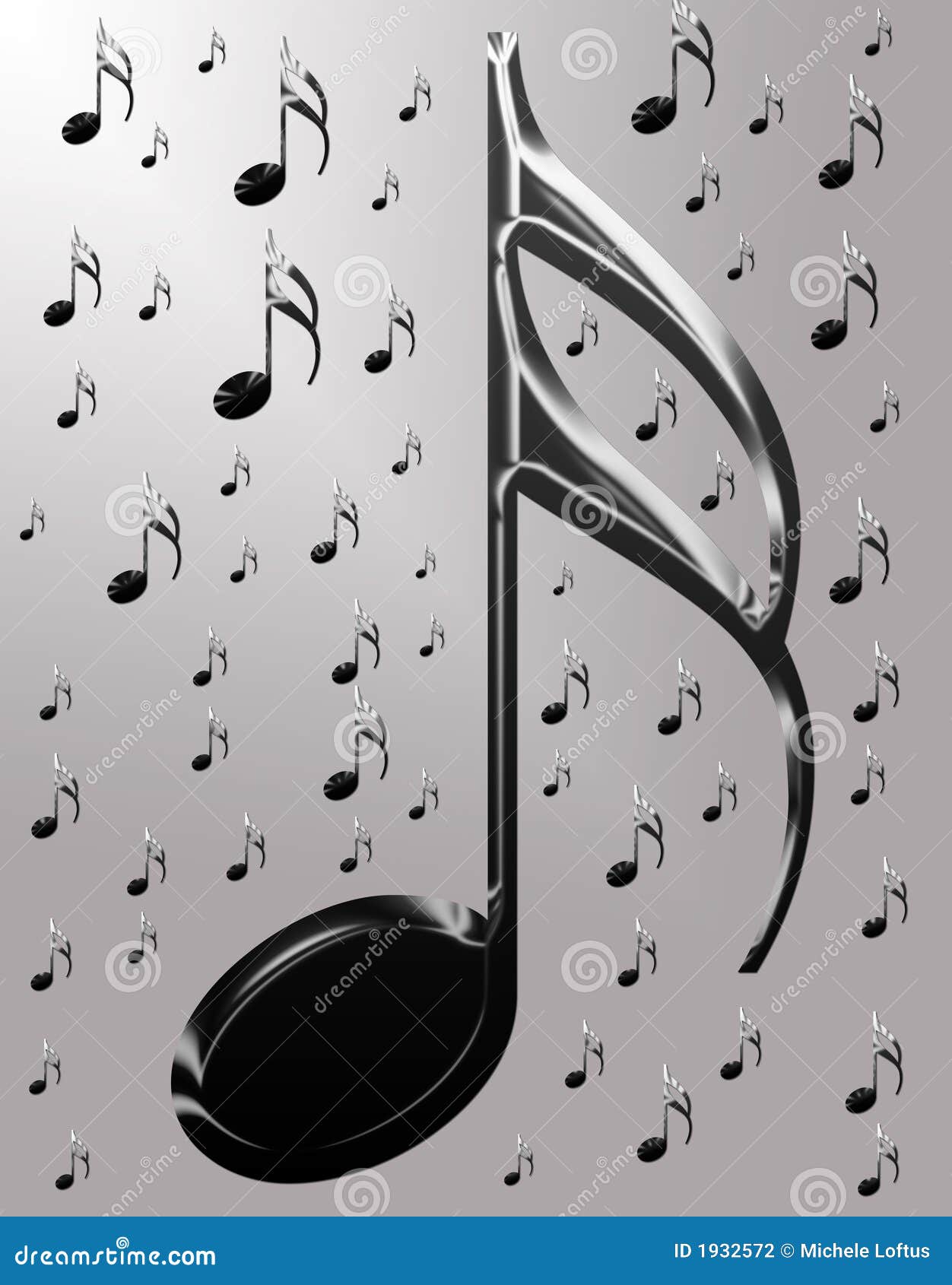 Metallic musical notes stock illustration. Illustration of note - 1932572