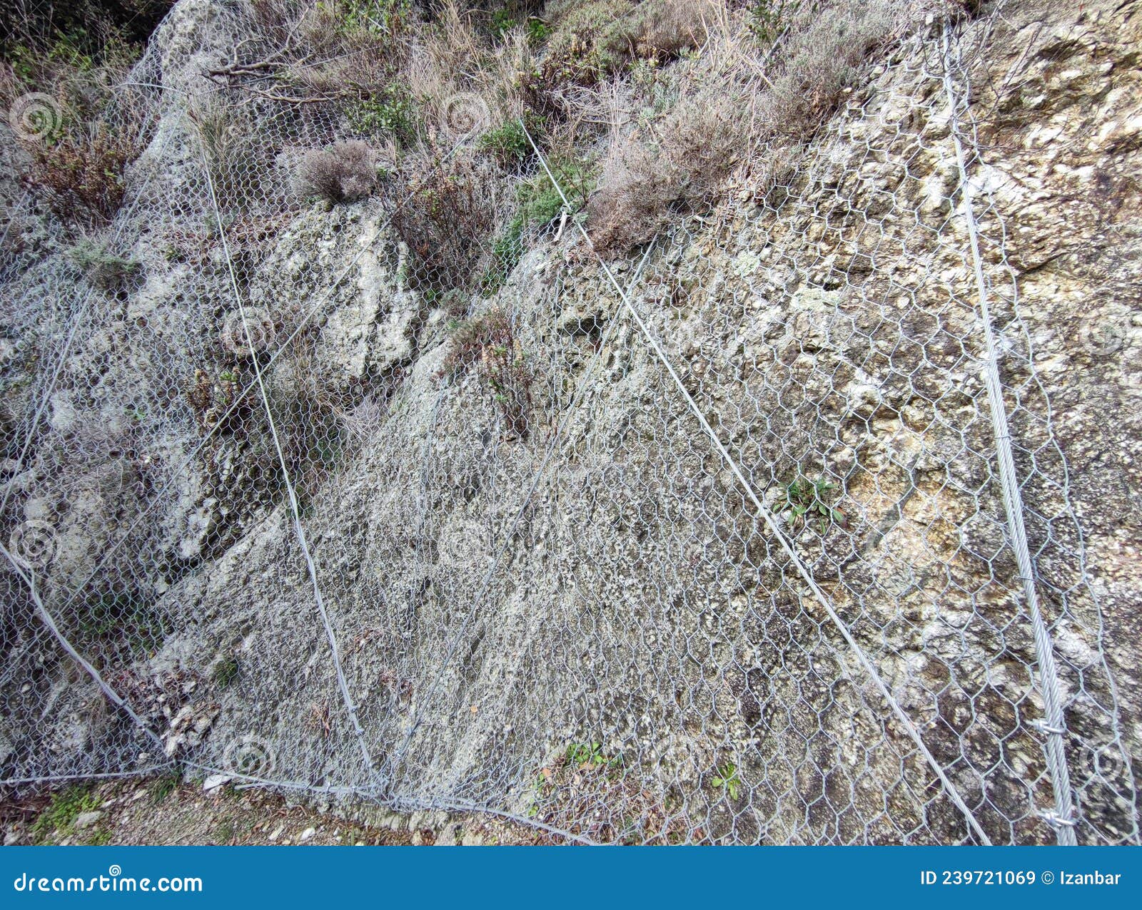 Metallic Net Holding for Hanging Rocks Falling Protection Stock Image ...