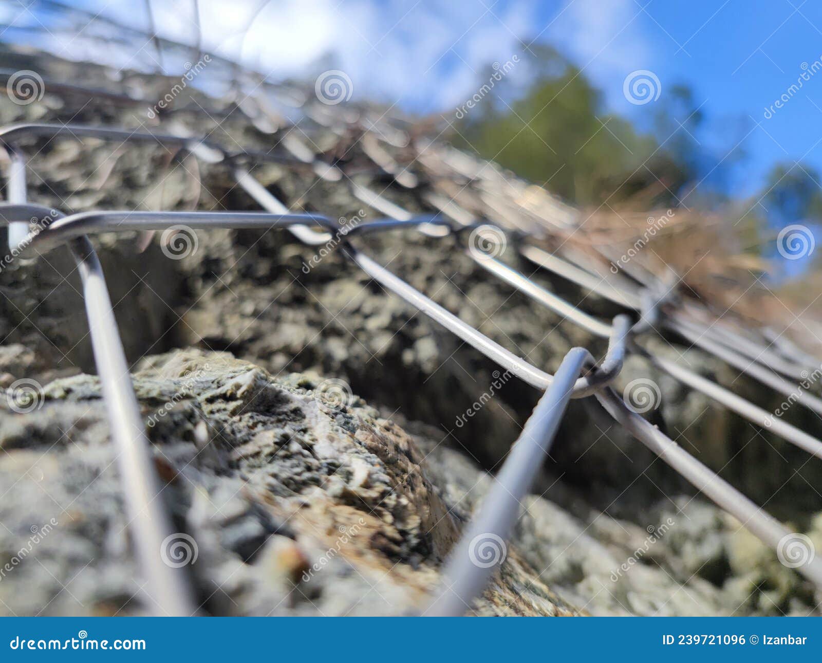 Metallic Net Holding for Hanging Rocks Falling Protection Stock Photo ...