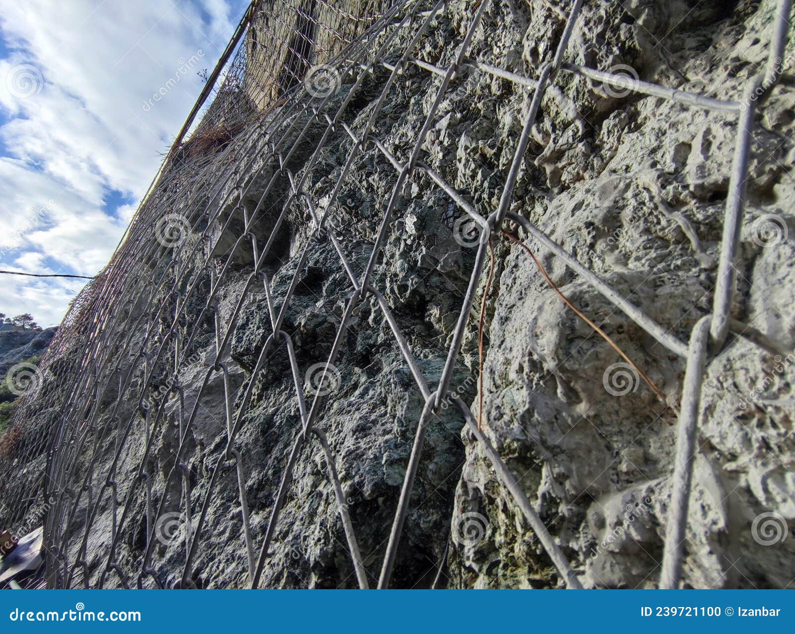 Metallic Net Holding for Hanging Rocks Falling Protection Stock Photo ...