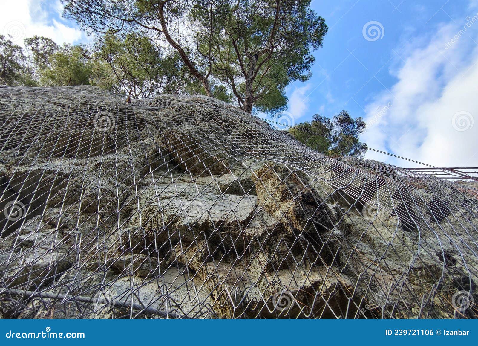 Metallic Net Holding for Hanging Rocks Falling Protection Stock Photo ...