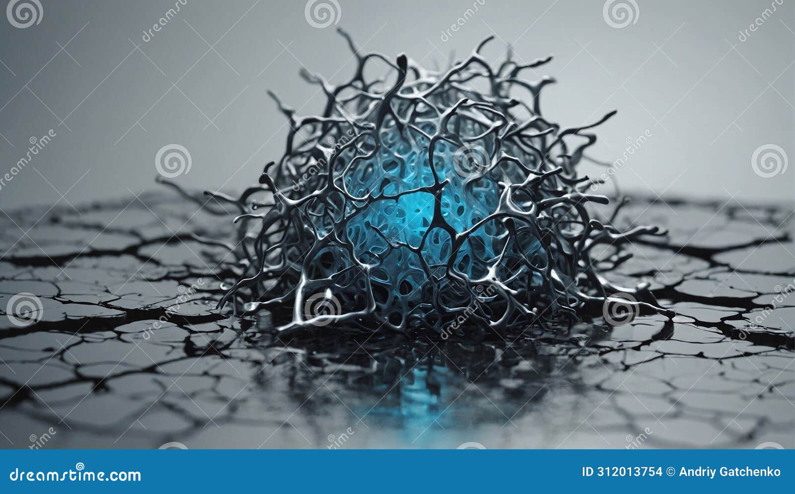 Metallic Neural Network with a Blue Core on Mirror Surface with Deep ...