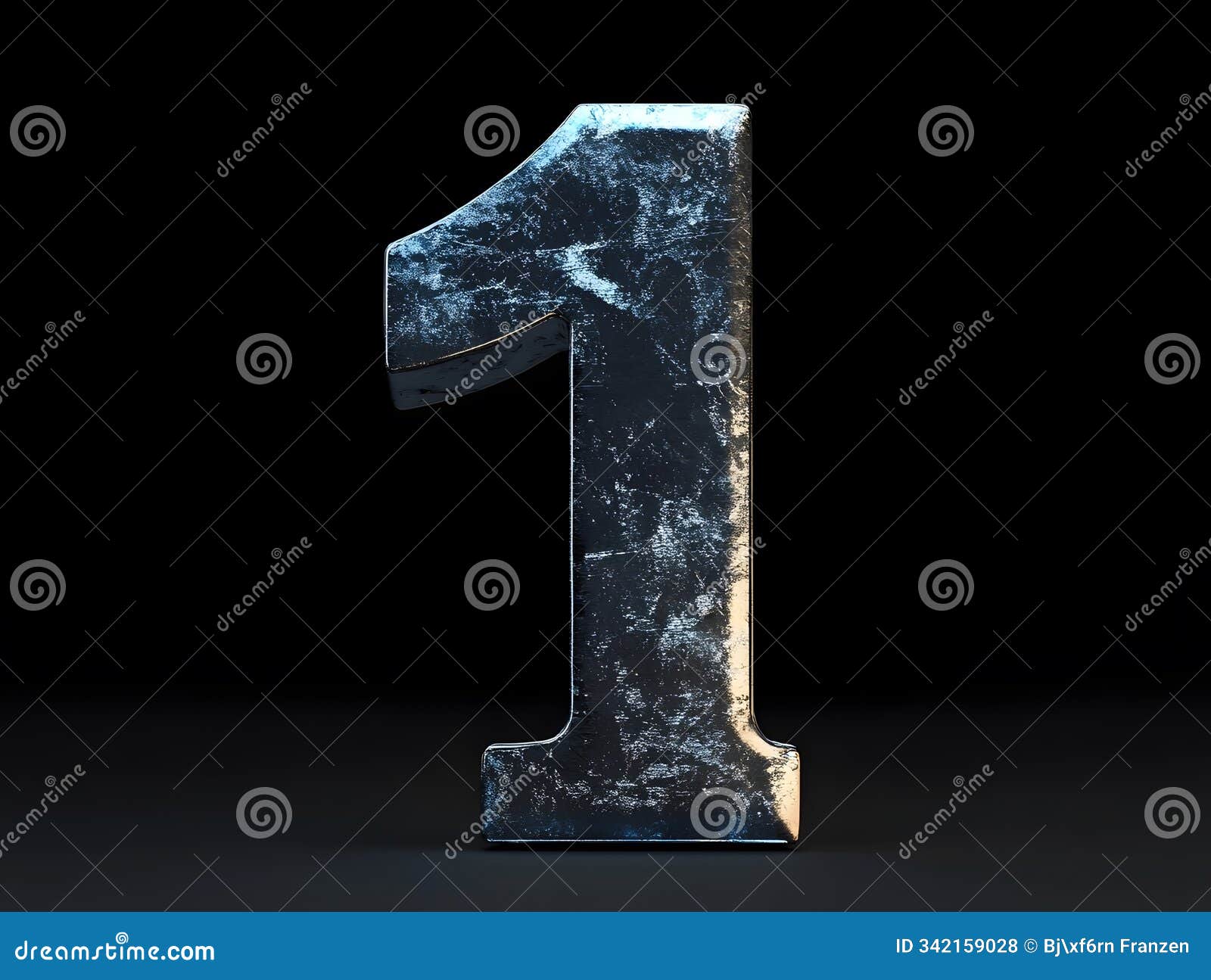 Metallic Number 1 First Numeral One 3D Icon Logo Symbol Stock ...