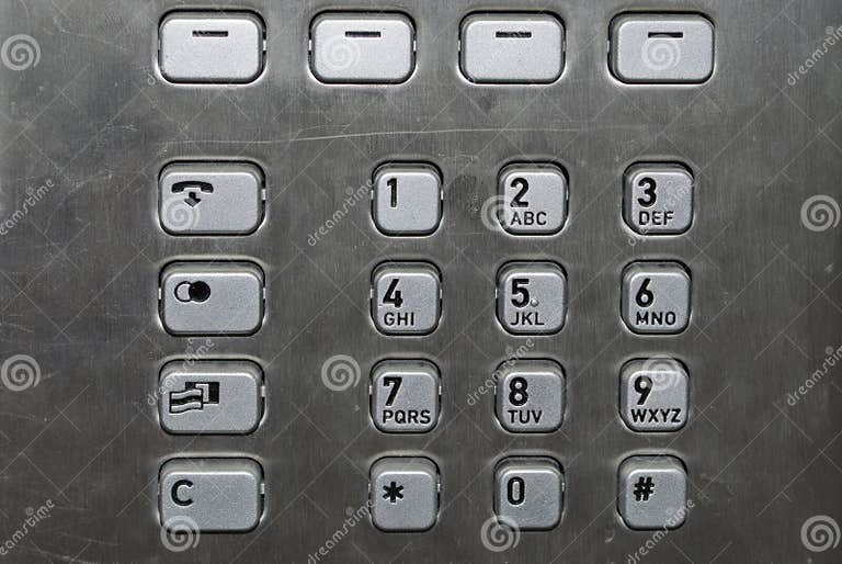 Metallic Number Pad on a Public Phone Stock Image - Image of buttons ...