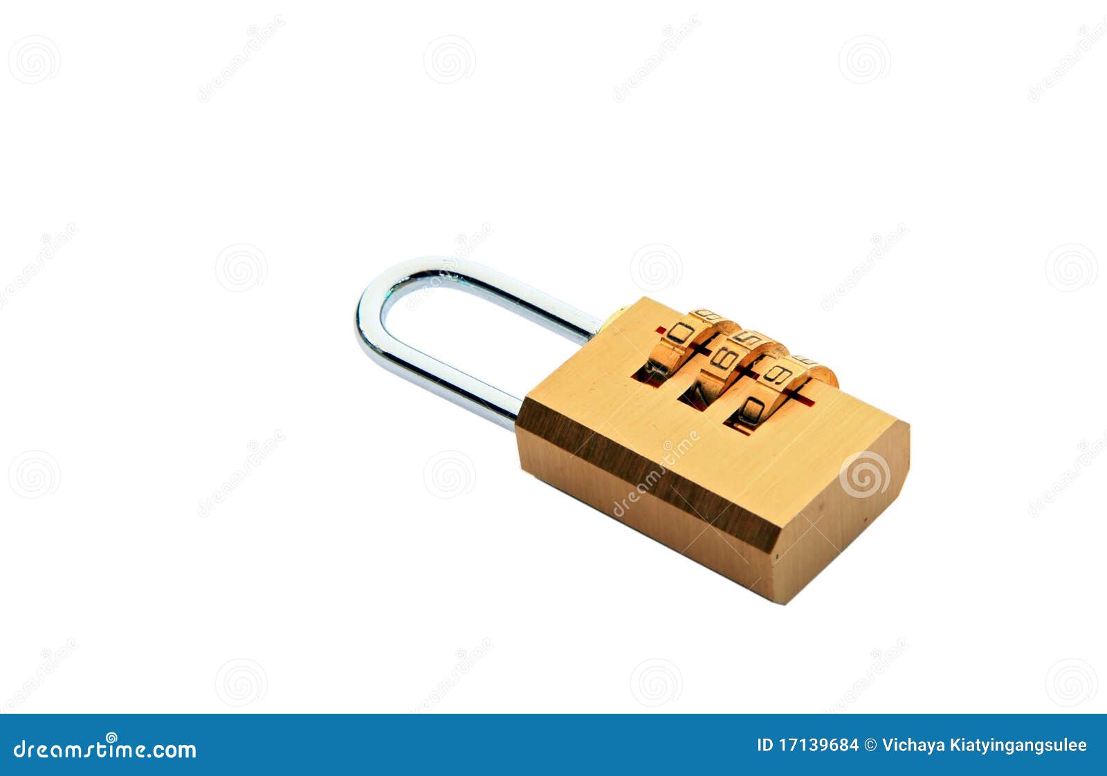 Metallic numeric padlock stock photo. Image of combination - 17139684